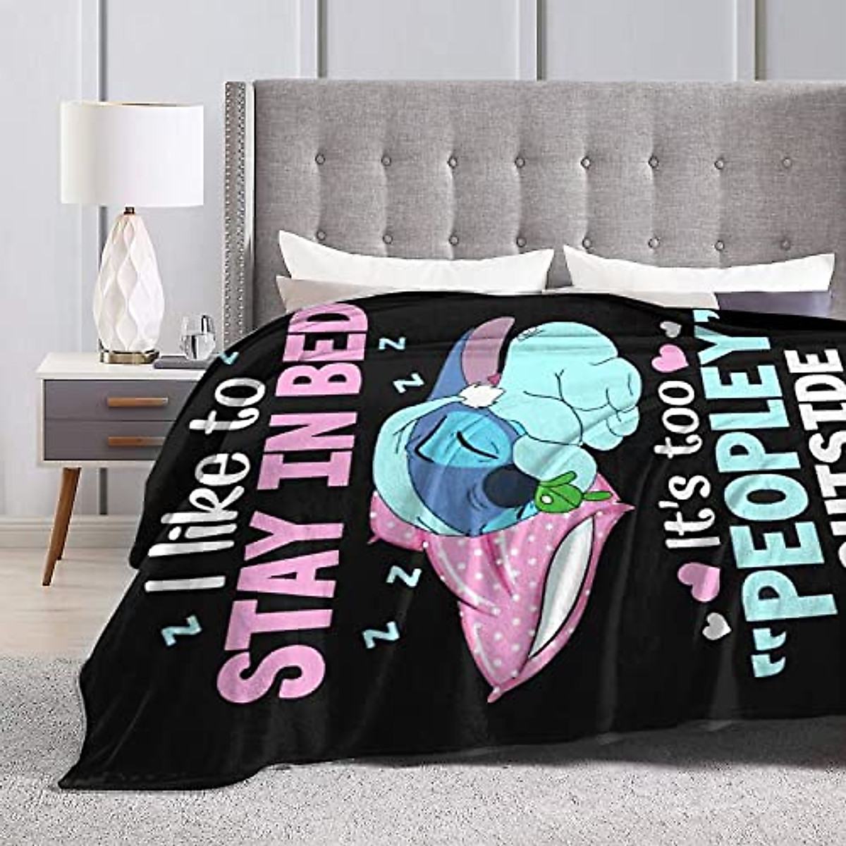 Shazi Cartoon Blankets Super Soft Throw Blanket Air Conditioner Blanket Warm Cozy Flannel Blanket for Couch Bed Sofa Car 50inchX40inch