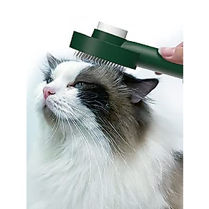 Awpland Dog Brush for Long Haired Dogs, Green Deshedding Dog Slicker Brush with Release Button, Dog Grooming Brush for Gently Shedding and Detangling Hair