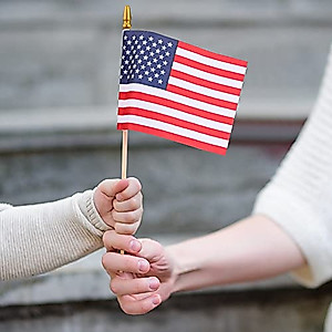 Small American Flags on Stick, 50 Pcs Fourth of July Decorations Outdoor 4''x6'' USA Flag, 4th of July Flags American Flag Small With Wooden Stick,Mini Flags for Outside Patriotic Decor for Yard Patio