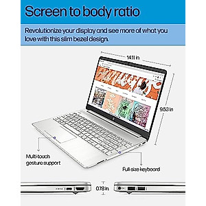 HP 2023 Newest 15.6" Laptop Computer, AMD Ryzen 7 5700U(Beats i7-1265U), 16GB RAM, 512GB SSD, HD Micro-Edge Display, 10H Battery Life, Full-Size KB, WiFi 6, Windows 11 Home, Bundle with JAWFOAL