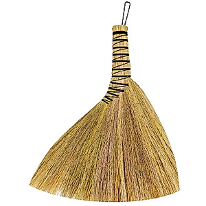 Small Whisk Broom,Handmade Turkey Wing Whisk Broom 12" for Cleaning,Sturdy Soft Brush,Bristle Design Cleans Dust Dirt & Debris Brush Head/Perfect for Indoor Outdoor and Car