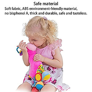 D-KINGCHY Baby Car Stroller Rattle Toy, Hanging Stuffed Animal Plush Ring, Newborn Crib Bed Around Toy with Sound and Handle for 0-3 Years Old (Unicorn)