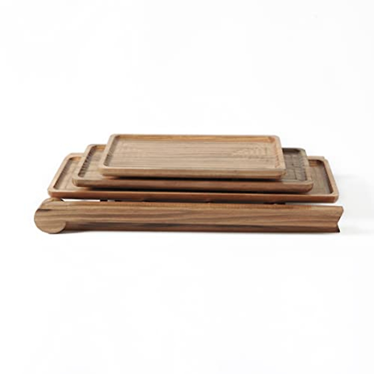 Wooden Tiered Serving Tray Wood 3 Tier Trays Stand Rectangular Cupcake Platters Collapsible Detachable Dessert Cake for Fruit Appetizers Tea Party Entertaining Food Buffet Wedding Farmhouse Decorative