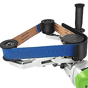 EQCOTWEA 110V Stainless Steel Pipe Tube Polisher, Portable Belt Sander with 40x760mm Belt, Adjustable Speeds Round Pipe Drawing Machine