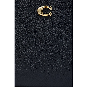 Coach Polished Pebble Small Wristlet, Black, One Size