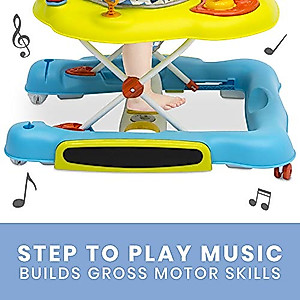 Delta Children 4-in-1 Discover & Play Musical Walker, Blue/Green