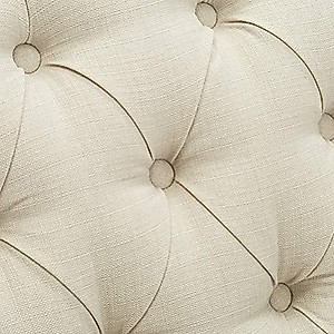 Andeworld Modern Tufted Button Back Upholstered Loveseat for Dining Room Hallway or Entryway Seating (Ivory)