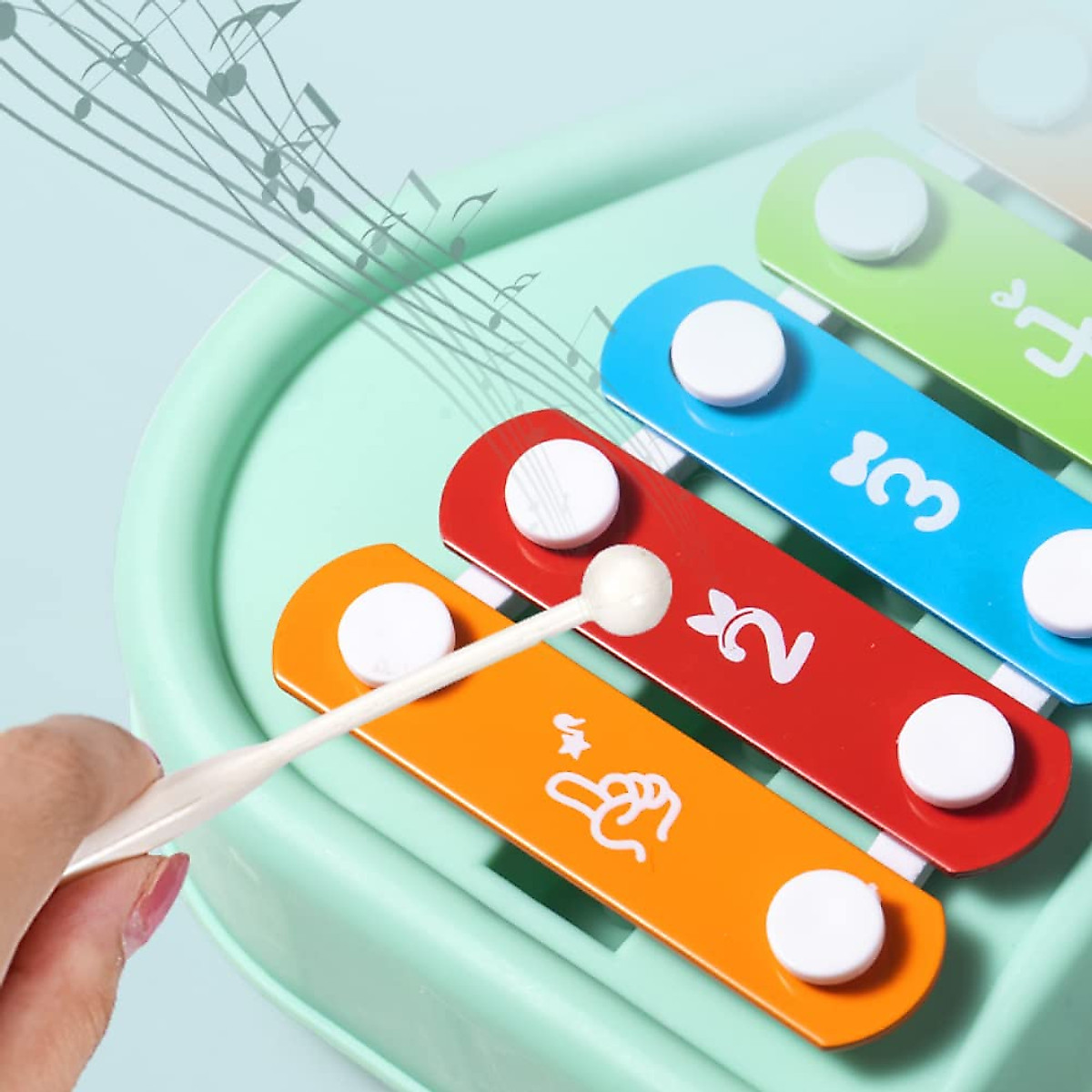 Cidupe Kids Piano Xylophone Musical Instruments Toys - 2 in 1 Percussion Instruments for Baby Preschool Educational with 8 Multicolor Key Scales Toy