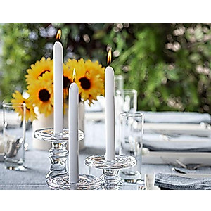 BOLSIUS White Dinner Candles - 10 Pack Unscented 9 Inch Straight Taper Candle Set - 8 Hour Burn Time - Premium European Quality - Smokeless And Dripless Household, Spa, Wedding, And Party Candlesticks