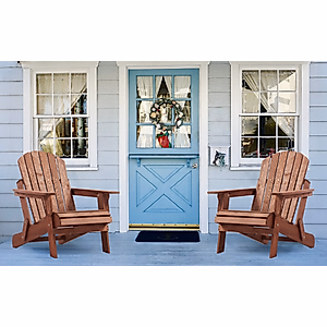 Oversized Wooden Folding Adirondack Chair with Pre-Assembled Backrest and Seat Board, Lounge Chair for Outdoor Patio Garden Lawn Backyard Firepit Deck Pool Beach