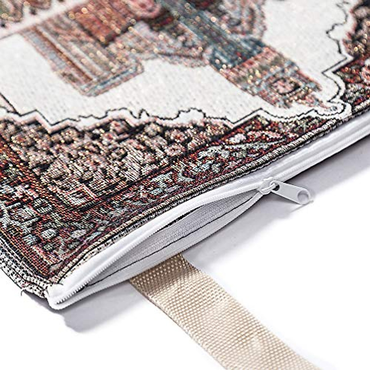 VOSAREA Muslim Prayer Rug Tassel Geometric Printing Prayer Mat Portable Carpet for Meditation Pilgrimage