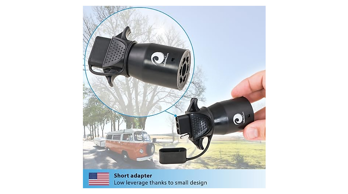 Valonic 7-Way to 4-Way Trailer Plug Adapter & Dust Cover