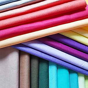 QiMicody Quilting Fabric, 50 Pcs Fat Quarter Fabric Bundles 8" x 8" (20cm×20cm) Solid Colors Pure Cotton, Precut Squares Sewing Quilting Patchwork Scraps for DIY Crafting