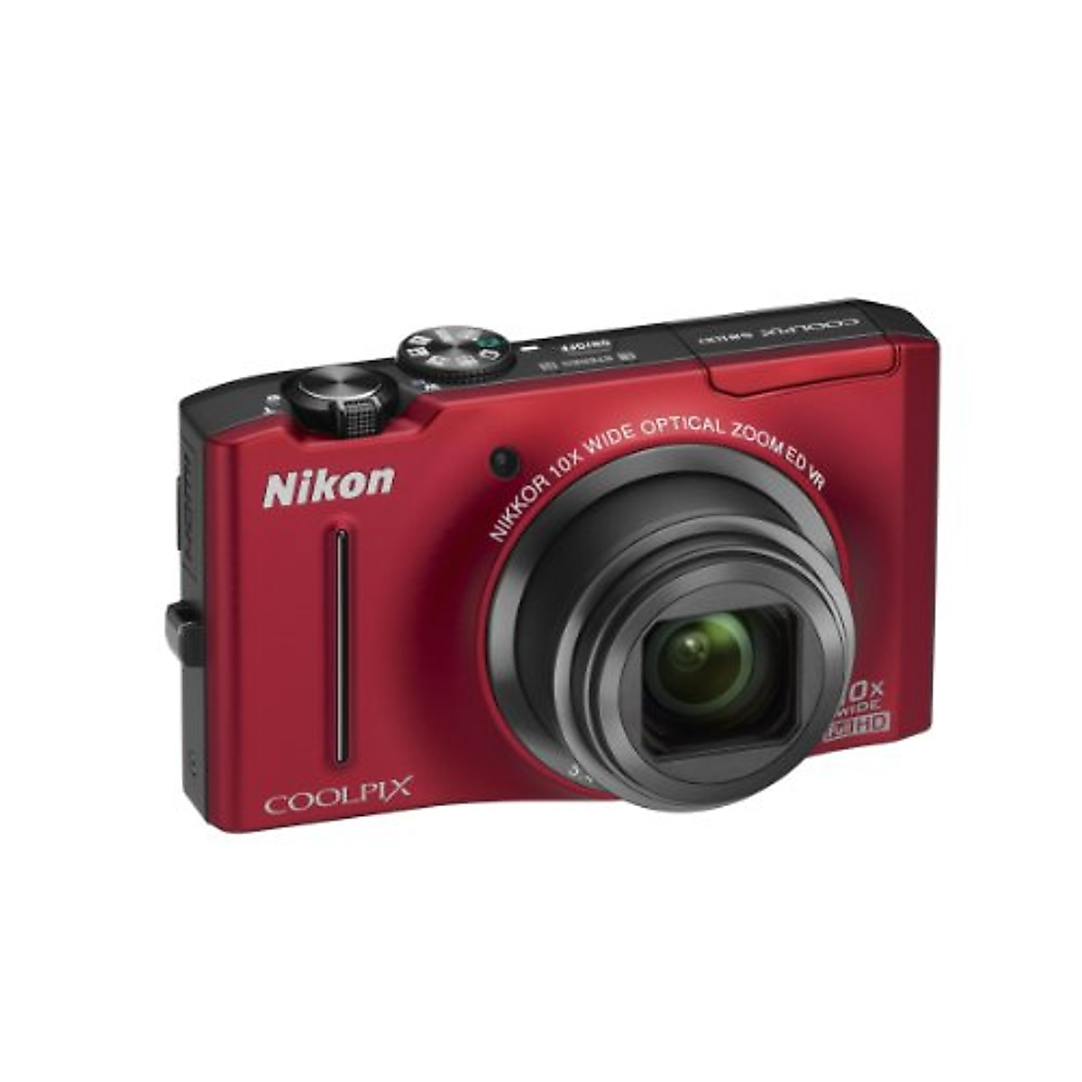 Nikon Coolpix S8100 12.1 MP CMOS Digital Camera with 10x Zoom-Nikkor ED Lens and 3.0-Inch LCD (Red)