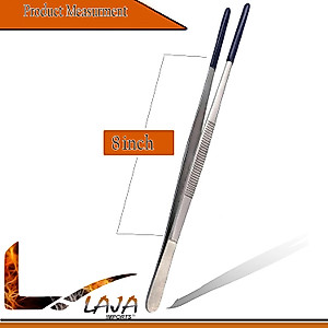 Laja Imports 8" Steam Tweezer Rubber Tips Steamer Ultrasonic Pvc Coated Non Marring Tips S.S. for Educational Use