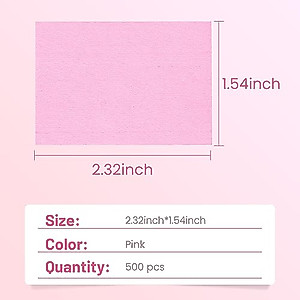 500PCS Nail Polish Remover, Lint Free Nail Wipes Super Absorbent Gel Nail Polish Remover Cotton Pads for Acetone Nail Polish Remover Nail Wipes for Acrylic Gel Nails Clean, Pink