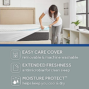 Sealy 2" SealyChill Gel Memory Foam Mattress Topper, King, White
