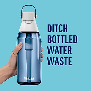 Brita Insulated Filtered Water Bottle with Straw, Reusable, BPA Free Plastic, Night Sky, 36 Ounce