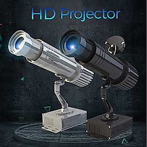 AHWZ 25W LED Custom Image GOBO Logo Projector Light with Gyrating Function& Manual Zoom&Focus Customized Gobos,Black,Indoor