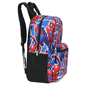 Spiderman Marvel All Over Print Full Size 16" Backpack (All Over Blue)