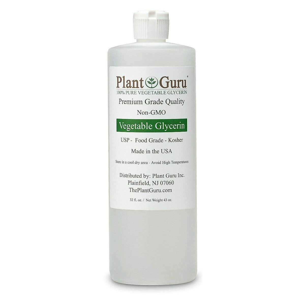 Vegetable Glycerin and Propylene Glycol 32 oz. Each Food Grade USP Kosher 99.9% Pure