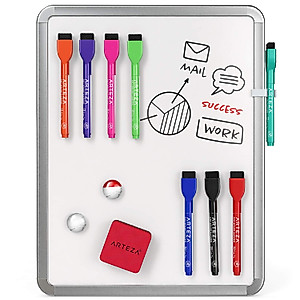 Arteza Framed Magnetic Dry Erase Board Set (2-Pack, 11x14 inches), Small Whiteboards with Marker & Magnets, Ideal for School Supplies, Office, Classroom, College Dorm Essentials