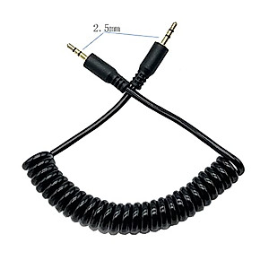 Coiled 2.5mm Audio Cable;Seadream 2Pack Coiled Male to Male 2.5mm to 2.5mm Subminiature Stereo Headset Headphone Jack Gold Plated Connector Wire Cord Plug Cable (2Pack Coiled 2.5mm M t 2.5mm M)