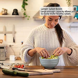 Homestockplus 【Set of 6】 Unbreakable Soup Bowls, 34 Ounces Big Bowls Microwave and Dishwasher Safe BPA-Free Bowl for Cereal, Salad, Soup, Ramen,Oatmeal Apply to Kitchen, Dishwasher & Microwave Safe