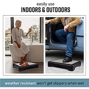 Indoor Outdoor Step Stool, 4” Portable Step Riser, Non-Slip Mobility Step Platform for Elderly & Disabled, Half Step for Stairs, Cars, Bed, Chair, Shower - Max Hold Up to 450 Lbs.