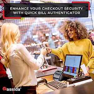Cassida Omni-ID 2-in-1 Currency Counterfeit Detector with UV Identification Verification Lights – Bill Checker with Infrared, Magnetic and Ultraviolet Sensors - Easy to Read PASS/FAIL Display