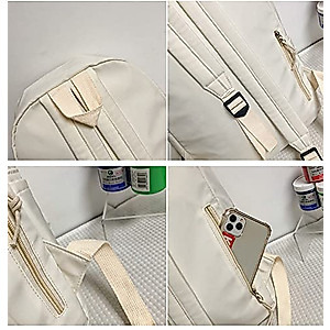 SUFUZEGA Kawaii Bunny Ear Backpack with Cute Bear Pendant for Girl Student Teen School Bag Book Bag Travel Backpack (Large, A-Pink)