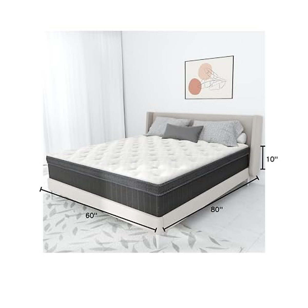 Ladinimo King Mattress, Hybrid Mattress with High Density Foam & Motion Isolation with Individually Wrapped Pocket Coils Medium Firm Mattresses,King Size Mattresses 80 * 76 * 10 inches