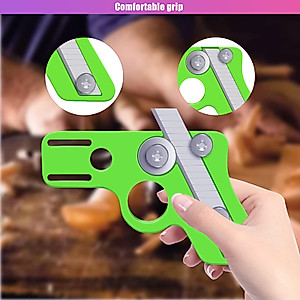 2 Pieces Edge Banding Trimmer Veneer Edge Cutter Tool for Woodworking and 10 Piece Blade for Rounede Curved Straight Furniture Making