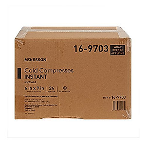 McKesson Cold Compress, Instant Cold Pack, Disposable, 6 in x 9 in, 1 Count, 24 Packs, 24 Total