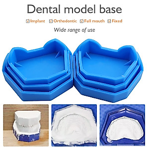 faruijie Dental Model Base Former Impression Trays Base Molds Silicone Dental Lab Use for Cast Trimming S/M/L (6pcs)