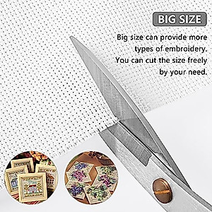 Cross Stitch Aida Fabric 16 Count, 59 by 39 Inch Large Size, Classic Reserve Cross Stitch Aida Cloth for Home DIY Embroidery Decoration