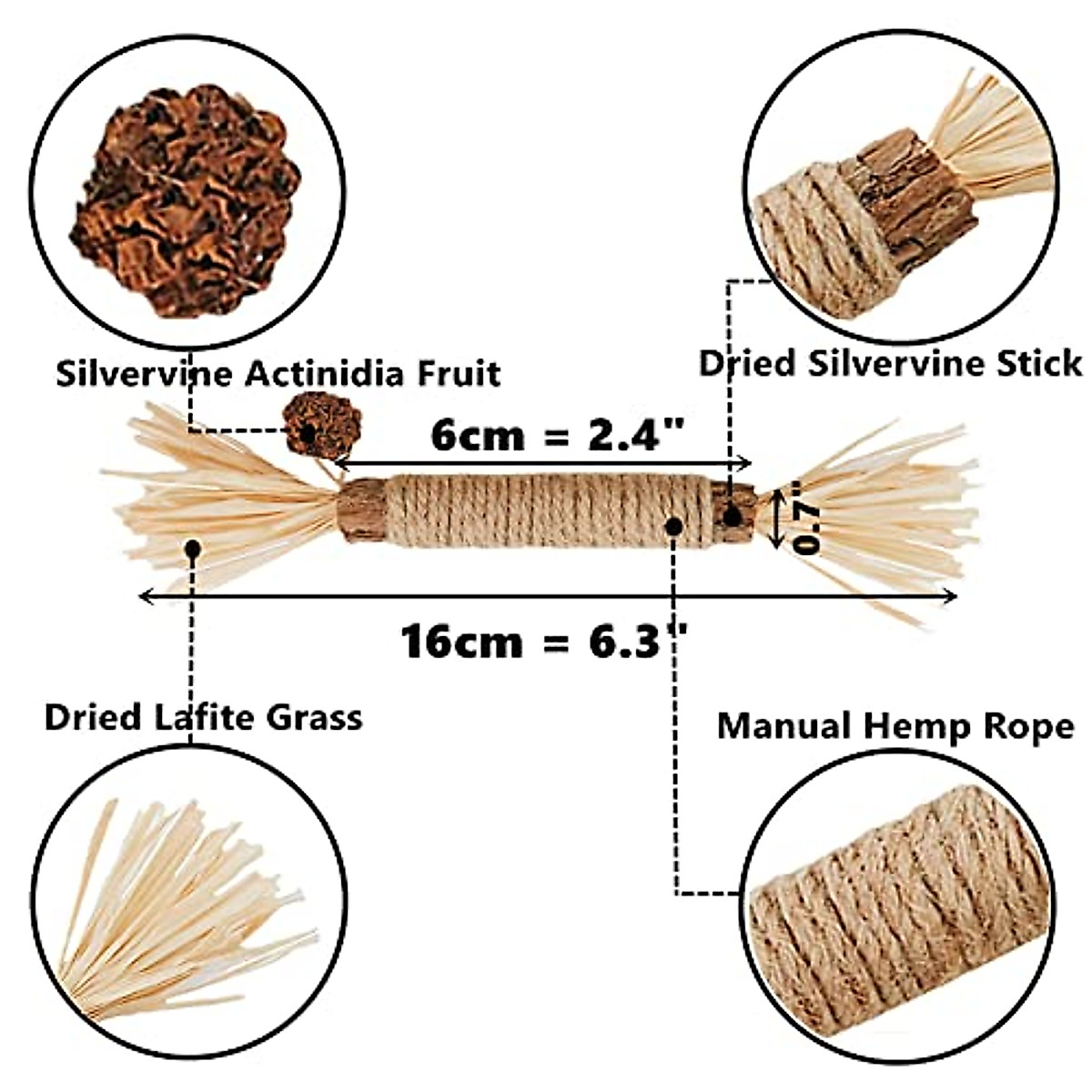 Grembeb Cat Toys Silvervine Chew Stick,Kitten Treat Catnip Toy 10Pack Kitty Natural Stuff with Catnip for Cleaning Teeth Indoor Dental Snack Interactive Exercise Hamster Chinchilla Gerbil Rabbit Bunny