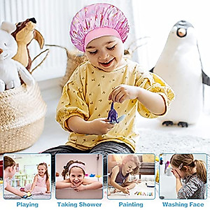 4 PCS Kids Satin Bonnet Child Sleeping Cap,Soft Silk Bonnet Elastic Wide Band,Breathable Baby Bonnets Night Sleep Caps,Colorful Night Hats Satin Cap for Girls Toddler Teens Natural Hair (Unicorn)