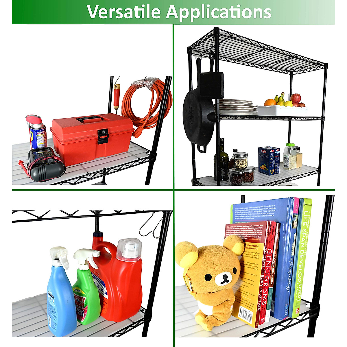 ACHub Wire Shelf Liners 18 x 48, Set of 5 & Bonus S-Shaped Hooks, Waterproof, Heavy Duty, Translucent Plastic Liners for Wired Rack Shelving