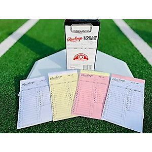 Rawlings | SYSTEM-17 Lineup Card Refill Pack | Baseball/Softball | Four-Part Lineup Cards