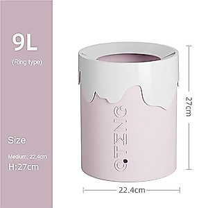 RIIJA Garbage Can Garbage Can Home Hotel Living Room Bedroom Toilet Bathroom High-Value Large Creative Kitchen with Lid Trash Can Wastebasket (Color : Purple, Size : A)