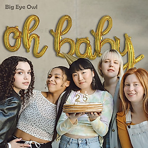 Oh Baby Foil Balloons Gold Letter Mylar Balloon Banner Birthdays Party Decorations Supplies Small 16 Inch Baby Shower