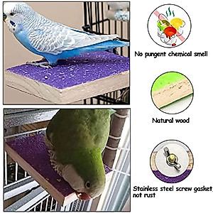 kathson Natural Bird Perch Parakeet Wood Stand Sticks Branches Parrot Paw Grinding Platform Bird Cage Accessories for Budgies Parakeet Cockatiels Conures Lovebirds (8 PCS)