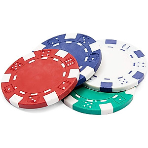 Okuna Outpost Professional Poker Chip Set for Casino Card Games (4 Colors, 100 Pieces)