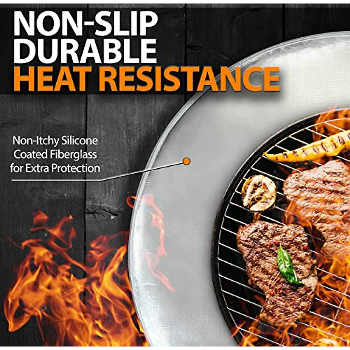 36" Round Fire Pit Mat Under Grill Mat hajio Fireproof Mat for Under Fire Pit Light Reflection Fire Pit Protective Pad Easy to Clean Patio Fire Pit Wood Burning