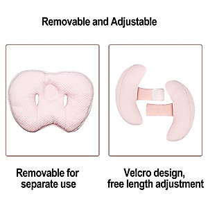 KAKIBLIN Baby Support Pillow, Todder Car Seat Stroller Neck Support Travel Pillow for Toddler Boys Girls, Pink