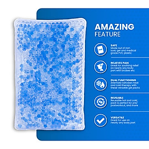 Gel Ice Packs for Injuries Reusable - (2 Packs), Hot and Cold Packs for Therapy for Swelling, Bruises, Surgery, Pain Relief, Ice Pack for Shoulder, Knee, Back, Ankle, Neck, Hip, Wisdom Tooth
