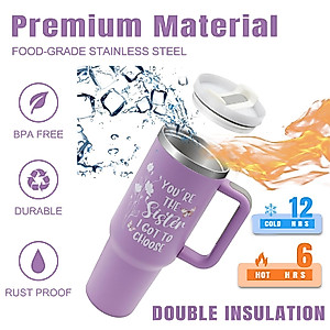 Best Friends Gifts for Women, Best Friend Gift, Soul Sister Gifts, Best Friend Birthday Gifts, Purple Gifts for Best Friend Woman, Friendship Bestie Gifts, Soul Sister Tumbler (40oz, with Lid & Straw)