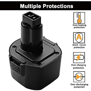 SHGEEN 2 Pack 4800mAh Ni-MH for Dewalt 9.6 Volt Battery DW9062 DW9061 DW926 DC750KA DW955K DW955 DW926K DW902 DW050 DE9062 DE9061 DE9036 Replacement for Dewalt 9.6v Battery