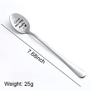 Papa Gifts from Grandchildren Grandaughter Grandson Good Morning Papa Spoon Engraved Papa Birthday Fathers Day Gift for Grandpa Dad Christmas Gifts Papas Coffee Spoon